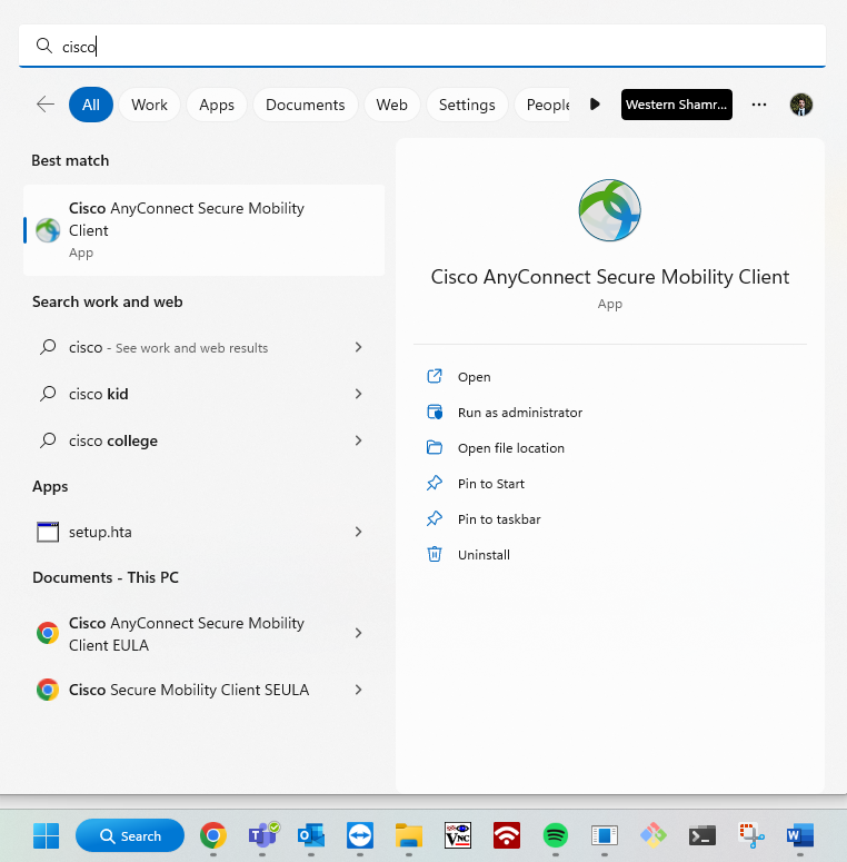 Cisco Anyconnect VPN Connection Guide – Western Shamrock IT Help Center